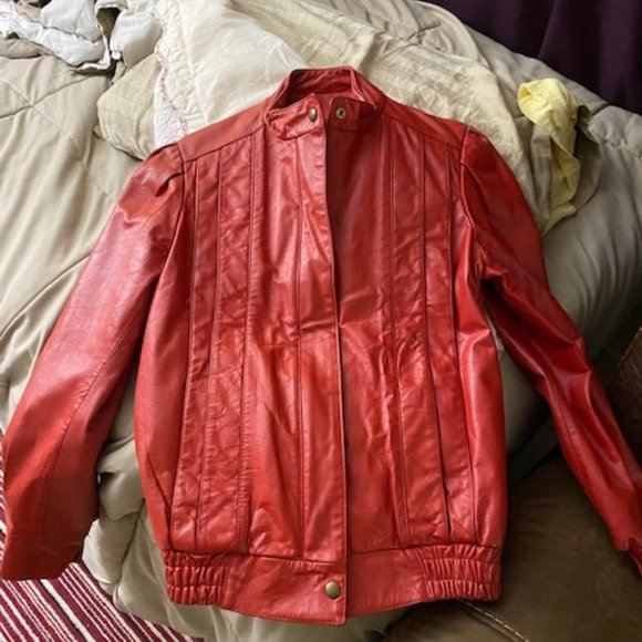 Opera | Jackets & Coats | Red Leather Jacket Vintage | Poshmark